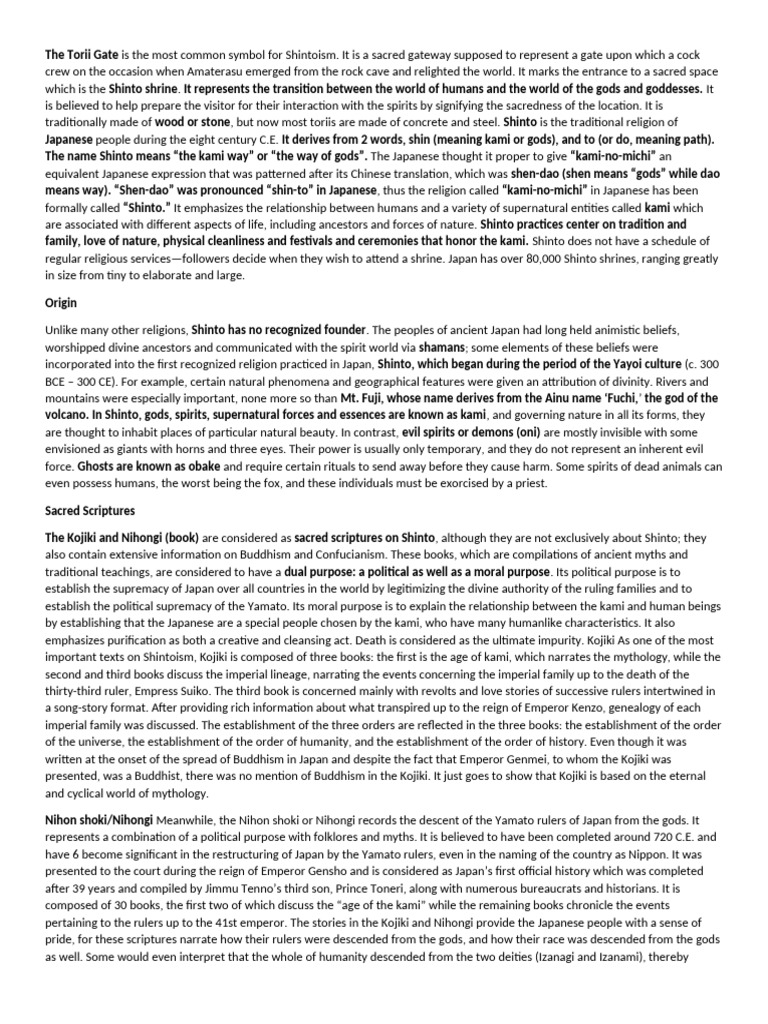 Shintoism Lecture Notes | PDF | Shinto | East Asian Religions