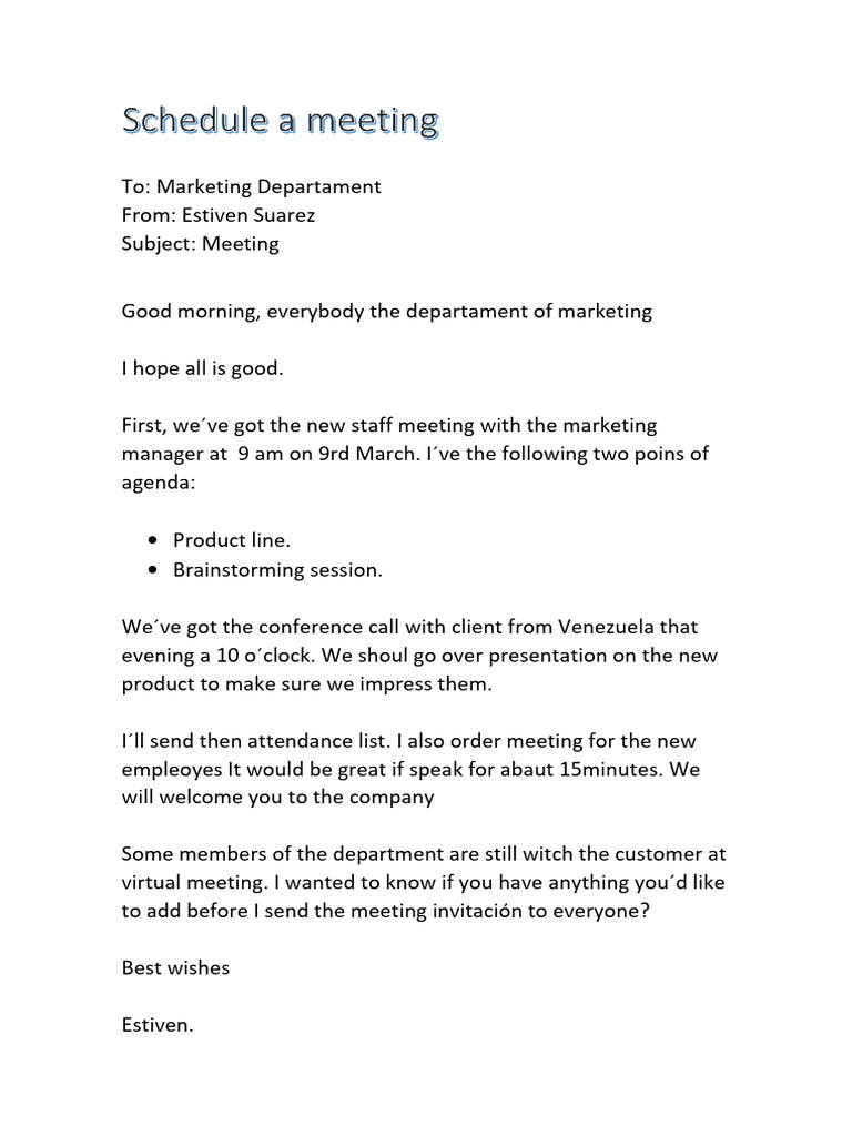 Schedule A Meeting Estiven | PDF