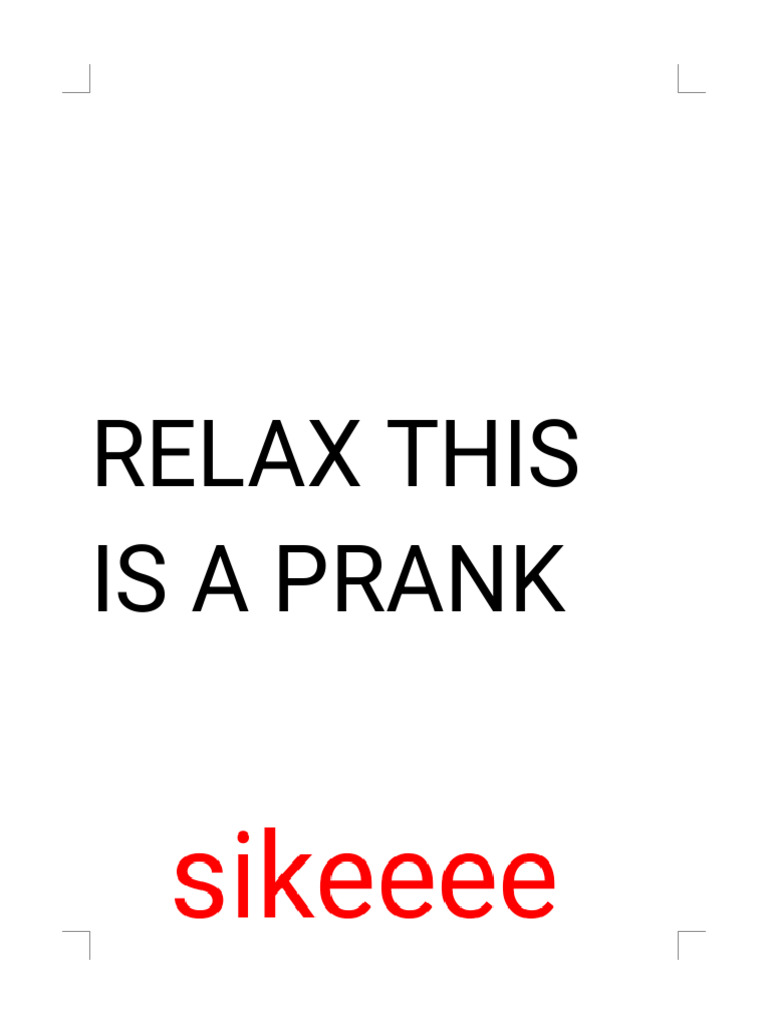 Relax: It's Just a Prank! | PDF