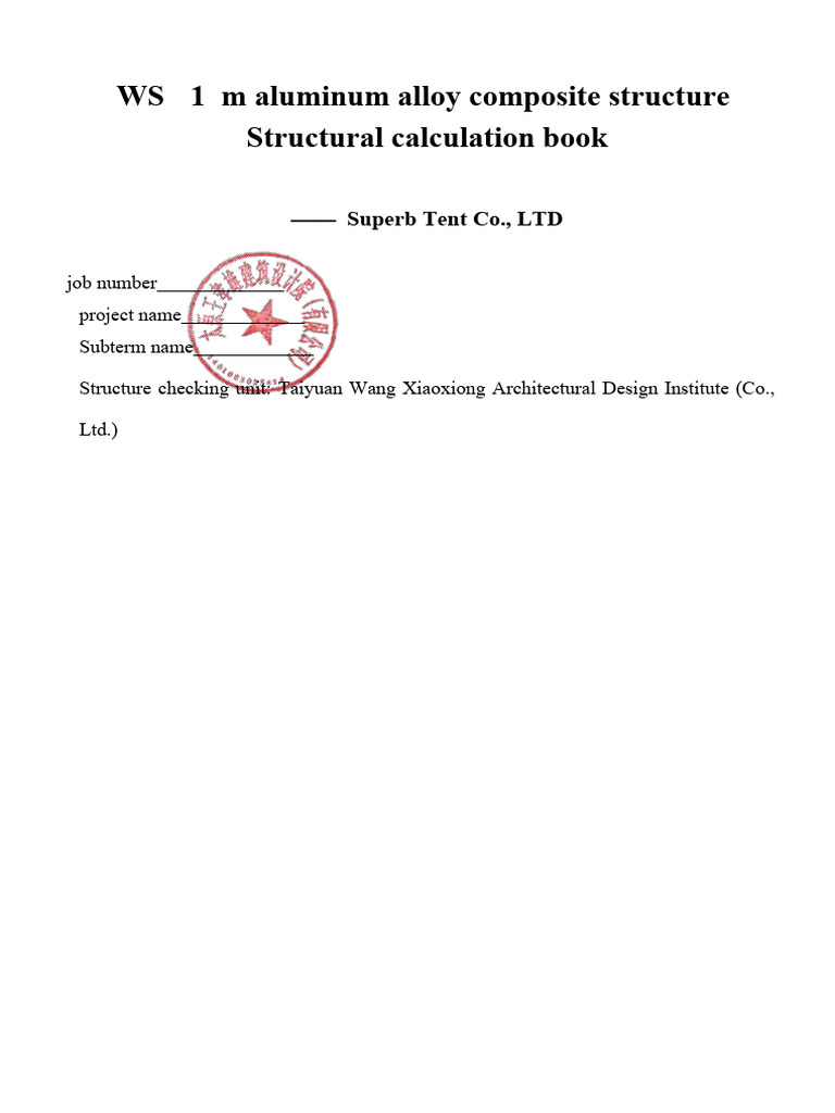 WS6-15m Structural Calculation Book | PDF | Beam (Structure) | Strength Of Materials