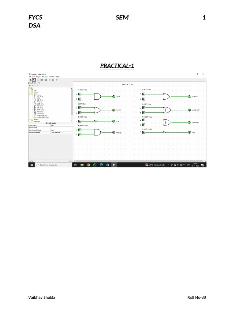 Fycs SEM 1 DSA: Practical-1 | PDF