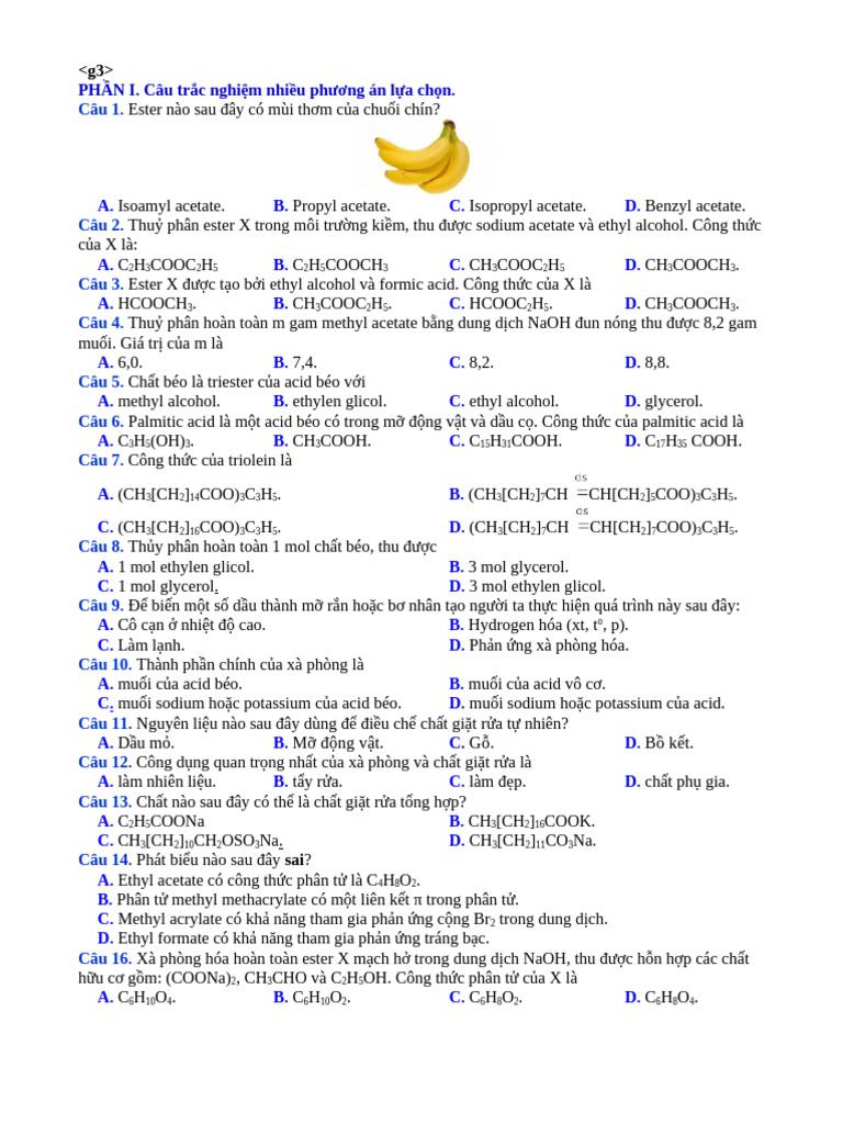 ĐỀ CƯƠNG HÓA 12 | PDF