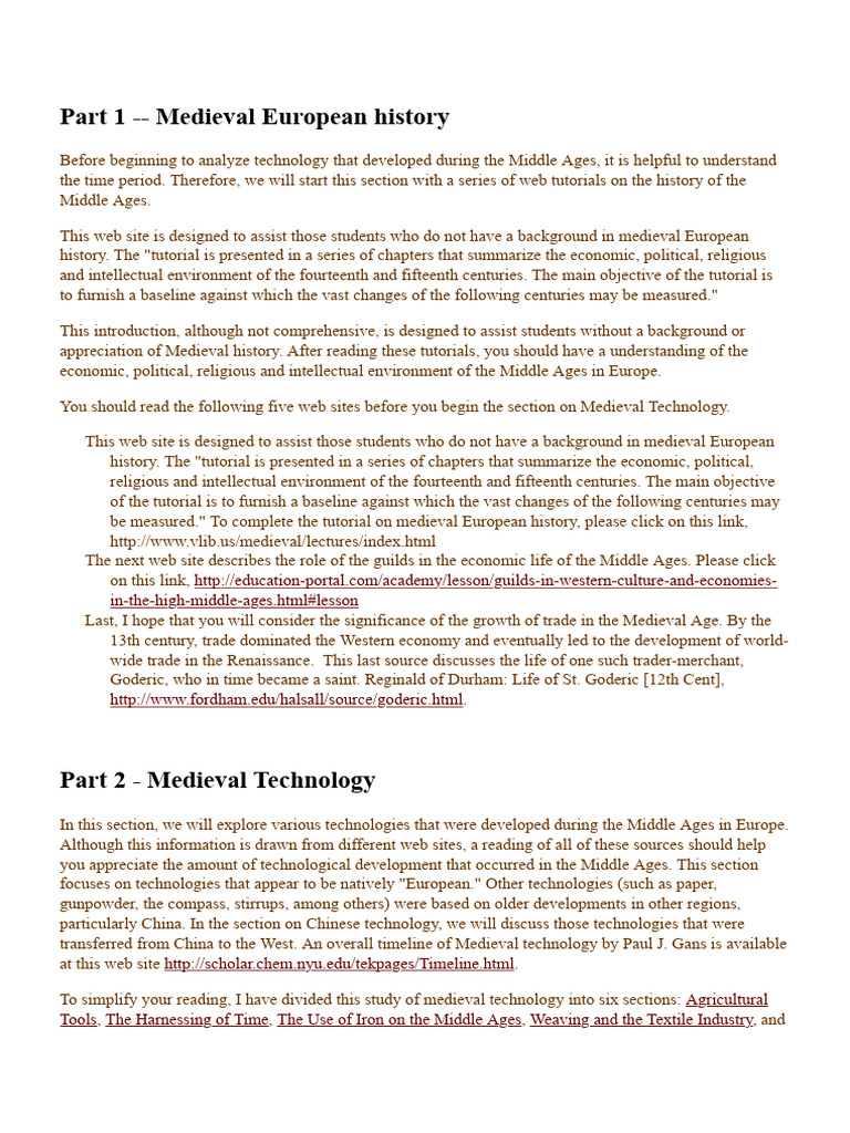 Technology in The Medieval Age | PDF | Crop Rotation | Yarn