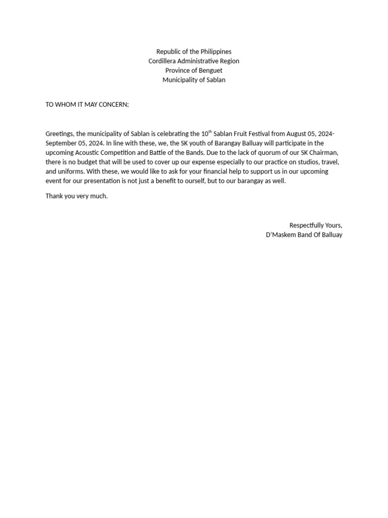 Solicitation Letter | PDF