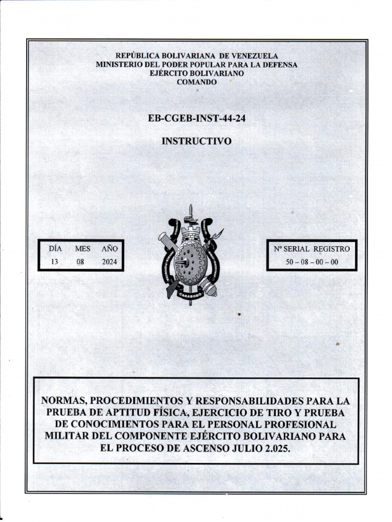 Inst 44 24 Normas, Procedimientos para La Aptitud Física, Ejerc | PDF