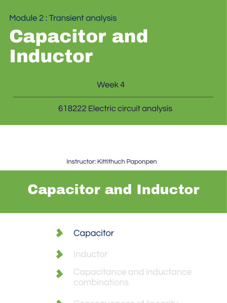 Week4 Revise | PDF | Electrical Network | Capacitor