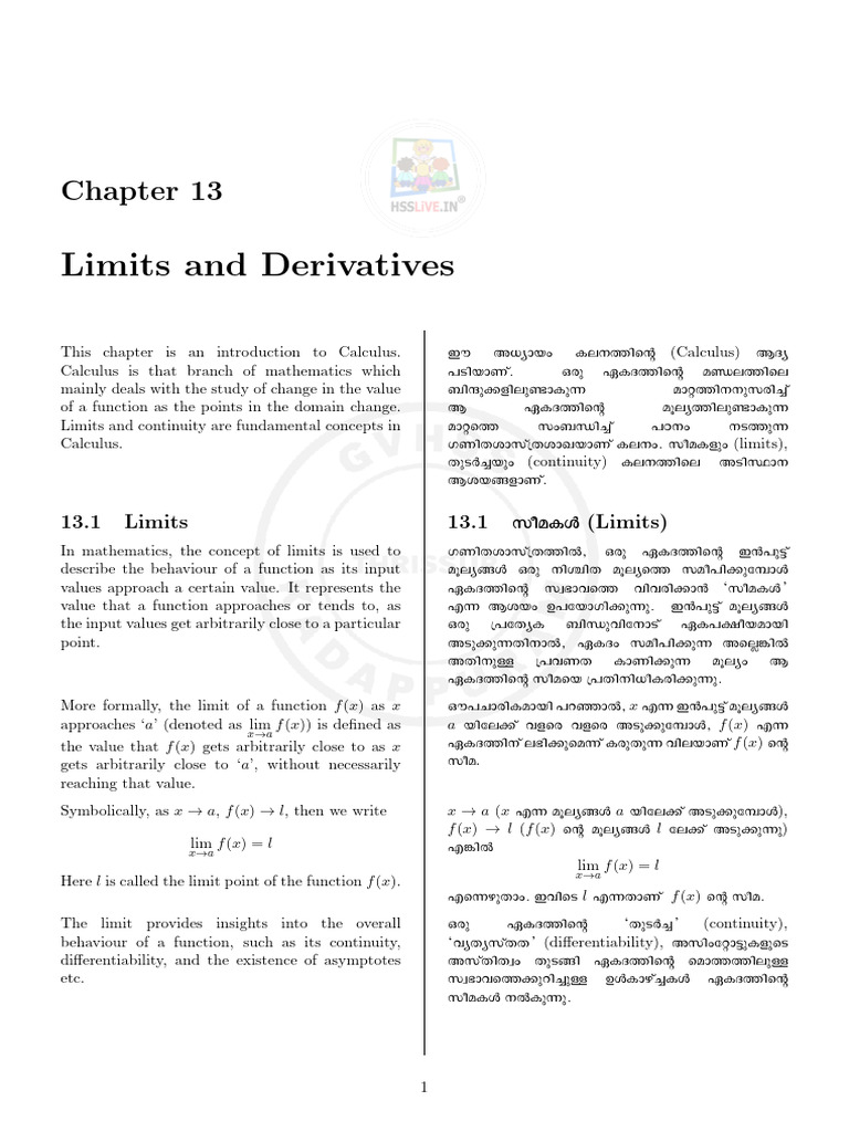 12. Limits and Derivatives | PDF | Function (Mathematics) | Mathematical Relations