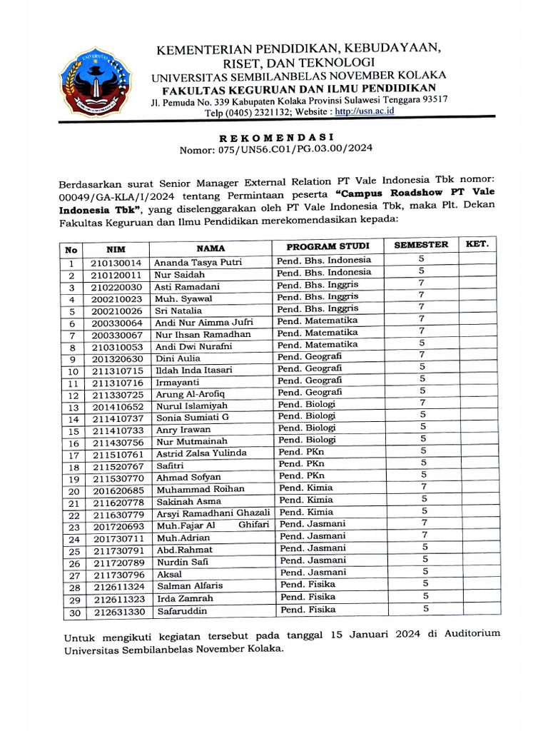 Rekomendasi PT Vale | PDF