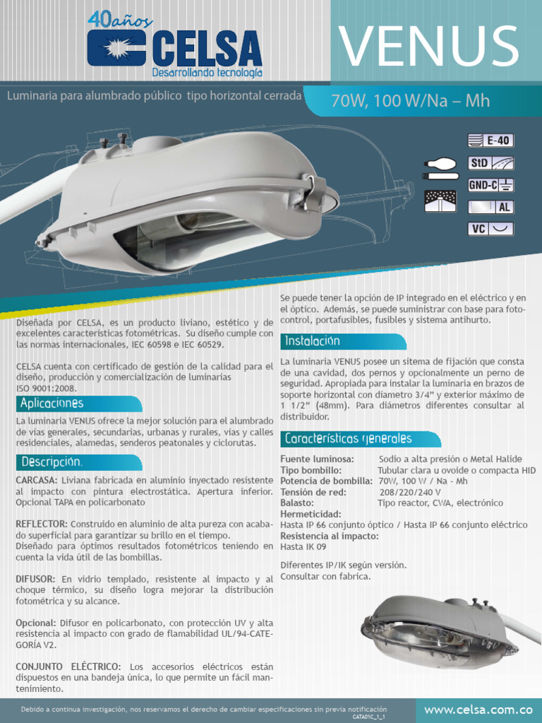 Celsa Venus | PDF | Ingenieria Eléctrica | Electricidad