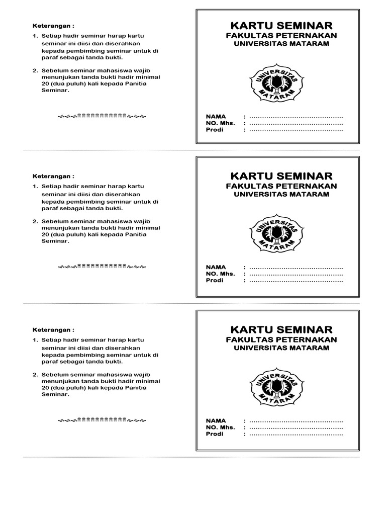 Kartu Seminar 2 | PDF