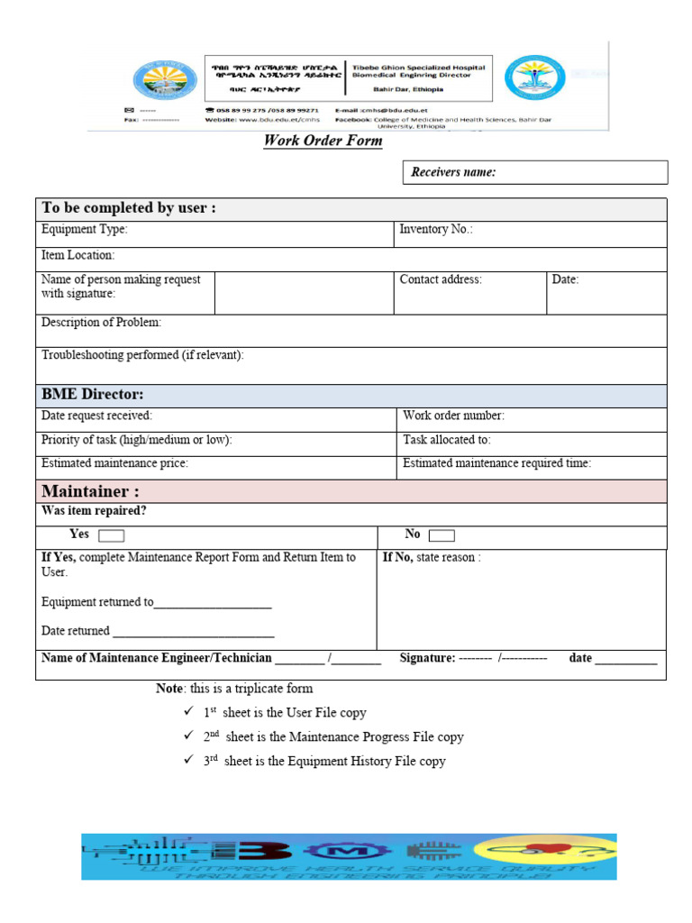 Edited Work Order Form | PDF