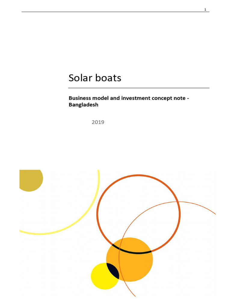 Business Model Brief Solar Boats | PDF | Solar Power | Air Pollution