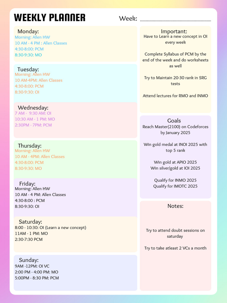 White Minimalistic Striped Lines Weekly Planner | PDF