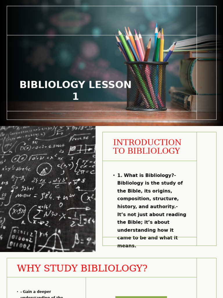 Bibliology Lesson 1 | PDF | Nevi'im | Bible