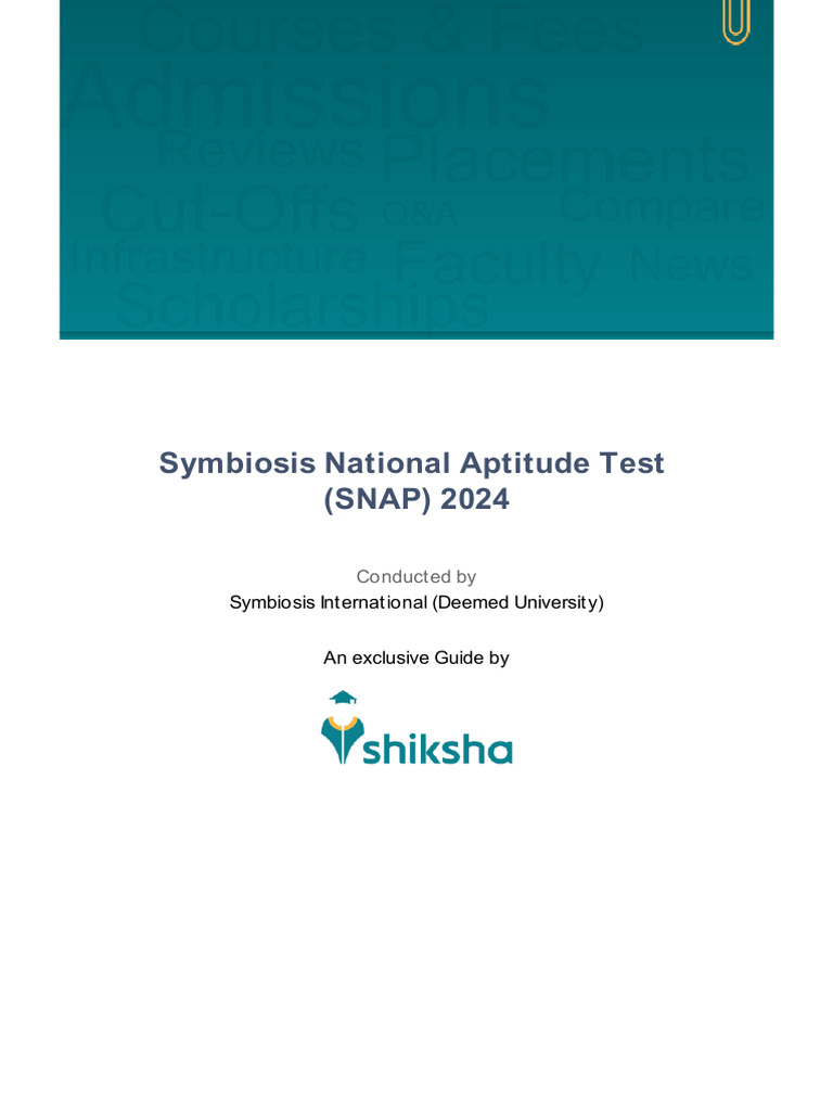 SNAP 2024 Detailed Syllabus | PDF | Multiple Choice | Science