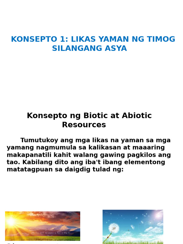 Biotic and Abiotic Resources | PDF