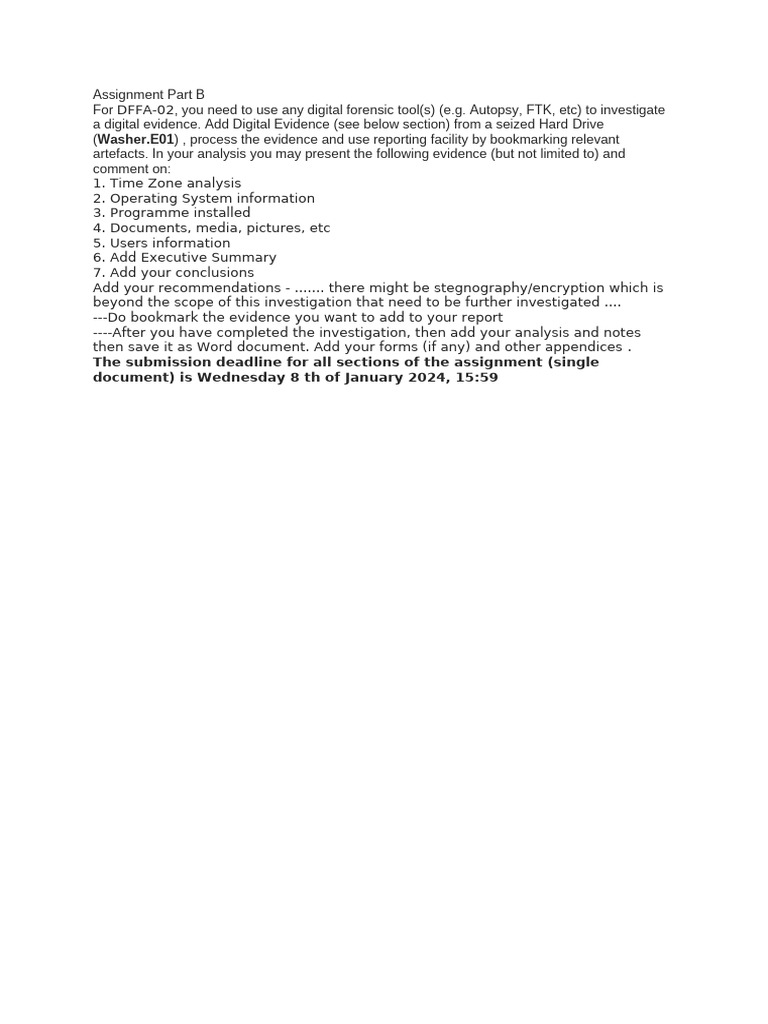 Assignment Specification DFF Part B Assignment | PDF