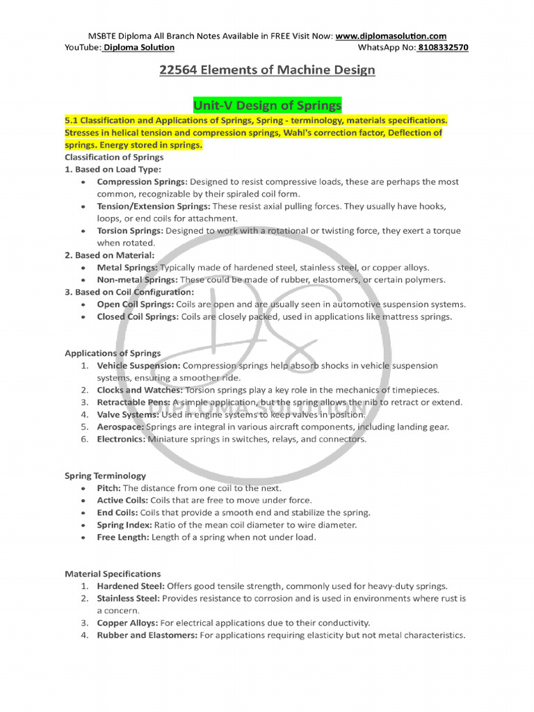 Elements of Machine Design 5 | PDF
