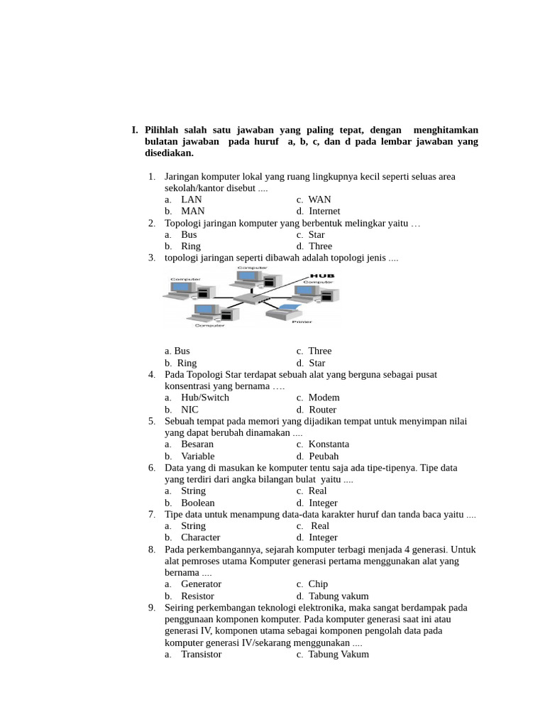 11 Soal Informatika-8-ASAT 2024 | PDF