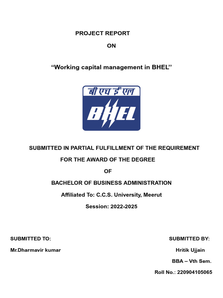 PROJECT REPORT (1) | PDF | Business