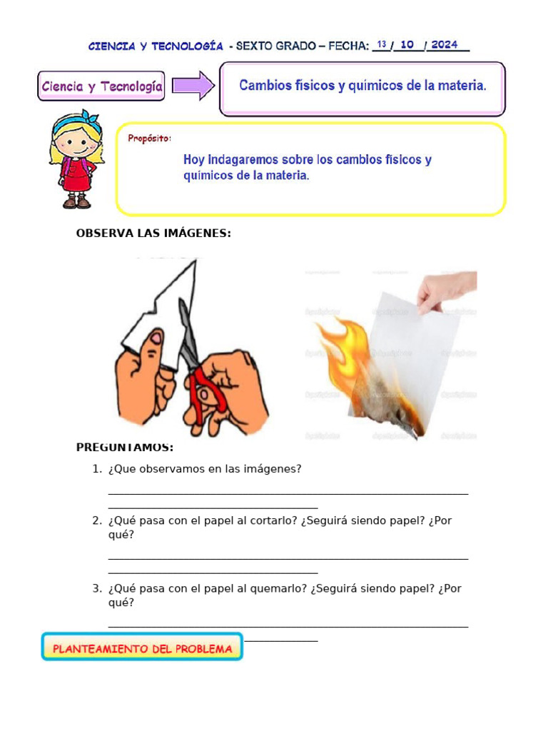 Ciencia - Cambios Físicos y Químicos de La Materia | PDF