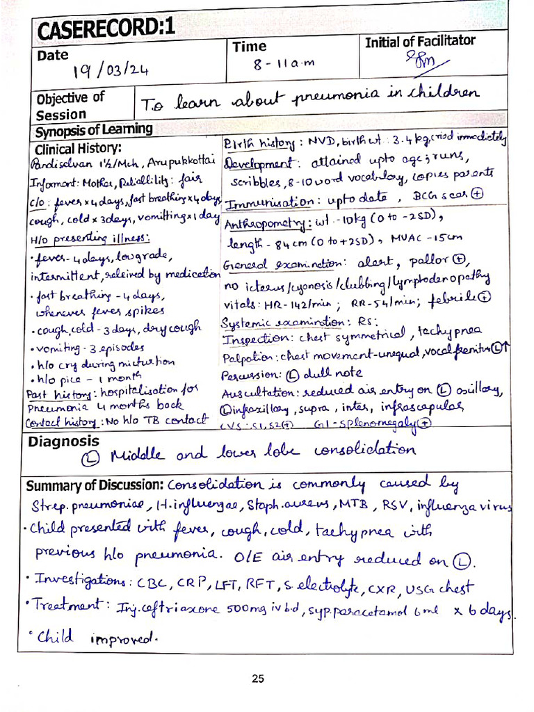 Peds Prefinal Case Record 10 | PDF