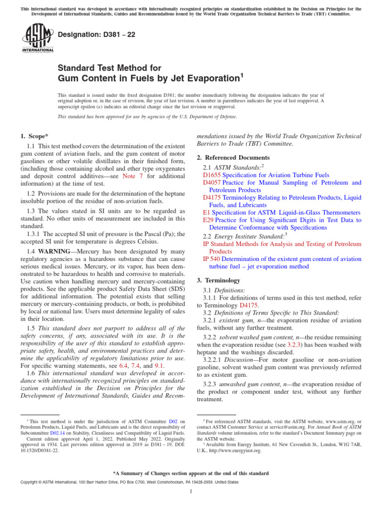 Astm D 381 2022 Pdf Flow Measurement Calibration