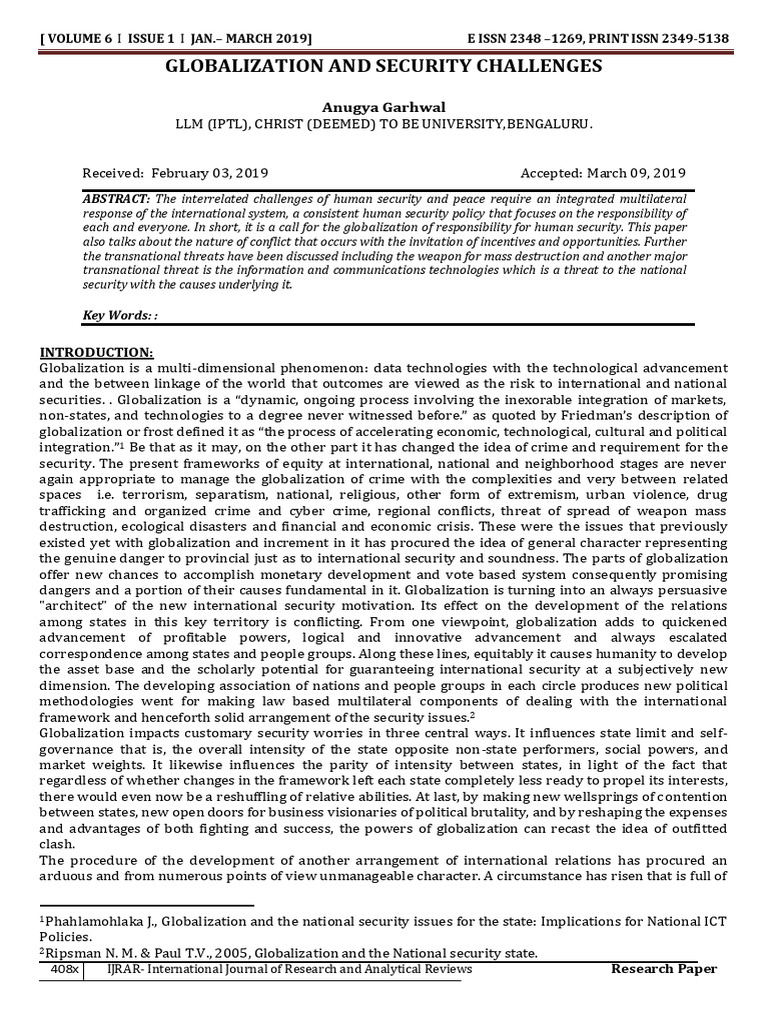 ijrar_issue_20543180_241203_181453 | PDF | Globalization | Weapons Of ...
