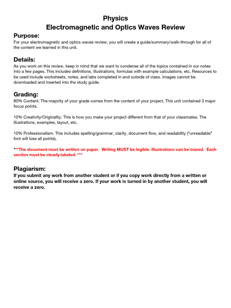 Electromagnetic & Optics Waves Guide | PDF | Diffraction | Light