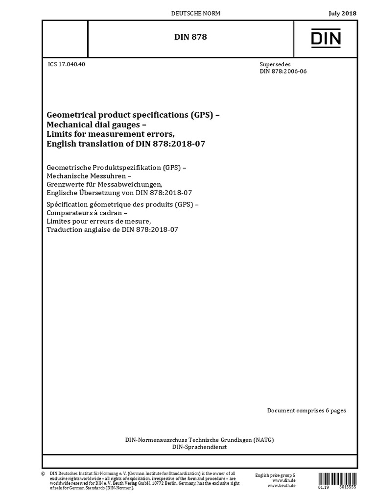 DIN 878 | PDF | Specification (Technical Standard) | International ...