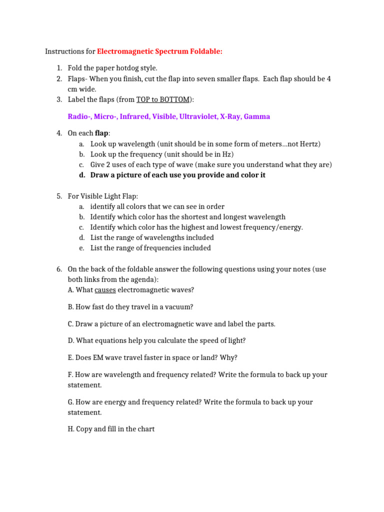 Electromagnetic__Spectrum_Foldable | PDF