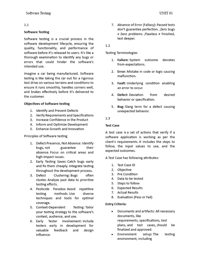 STE Unit 1 | PDF | Software Testing | Software Bug