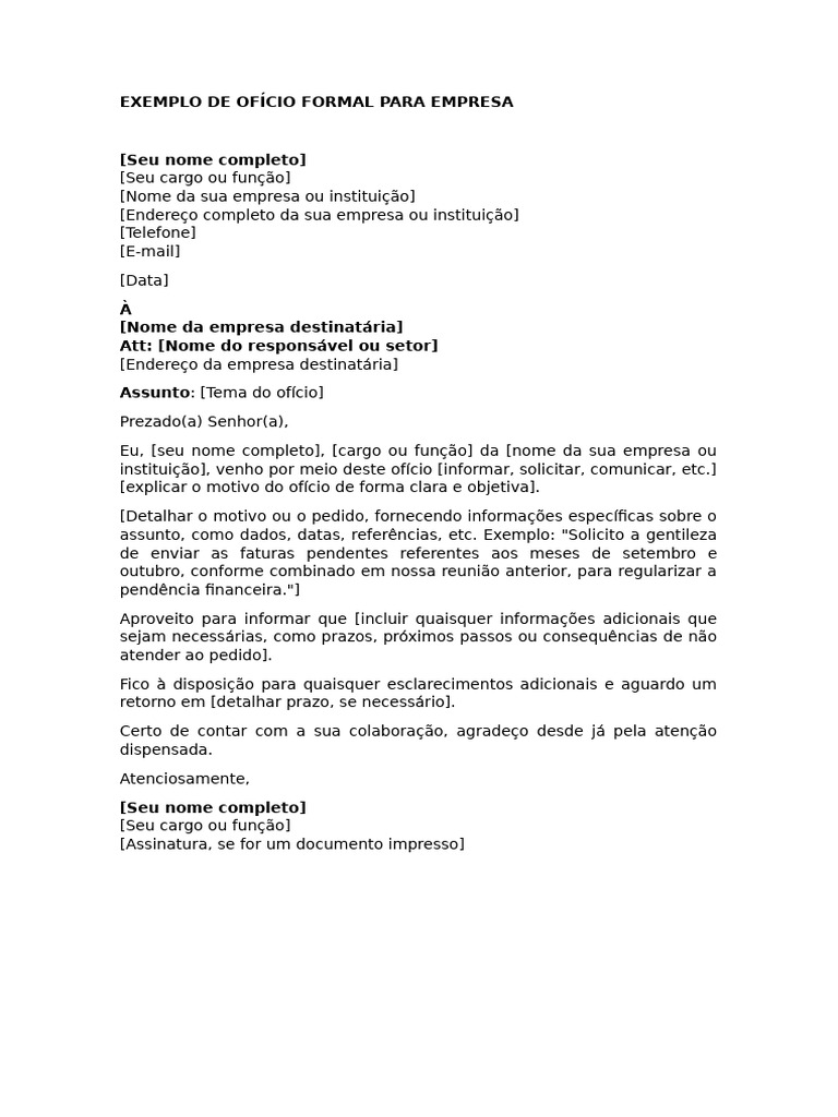 Modelo de Ofício Formal Empresarial | PDF