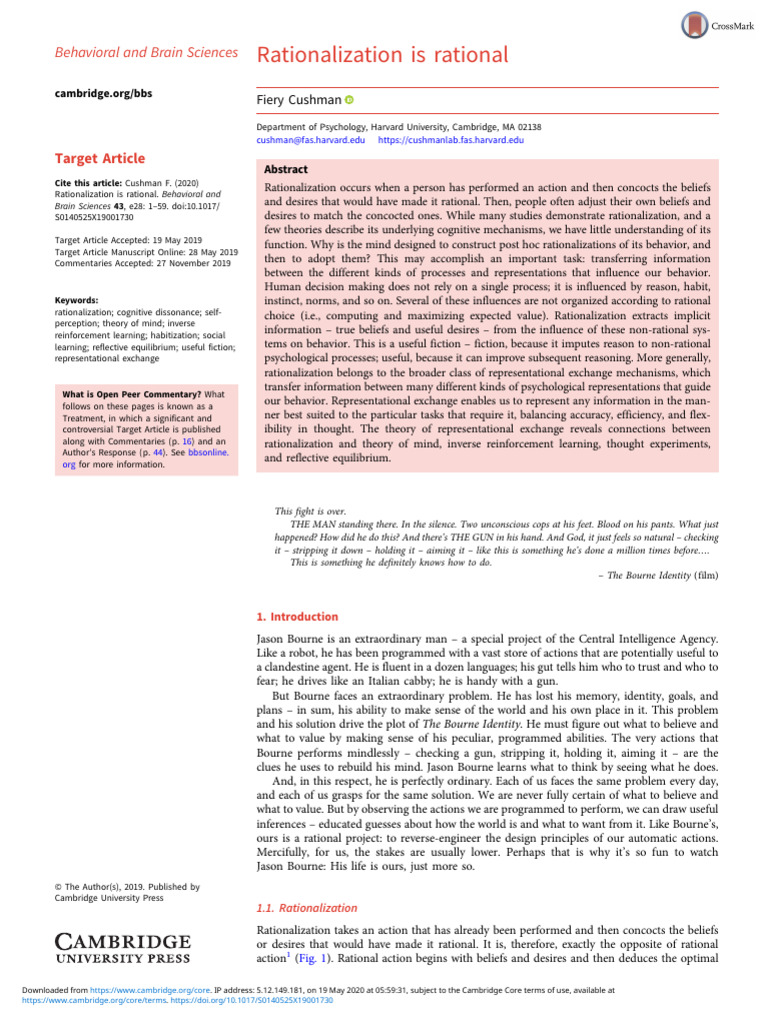 Rationalization Is Rational | PDF | Rationality | Reason
