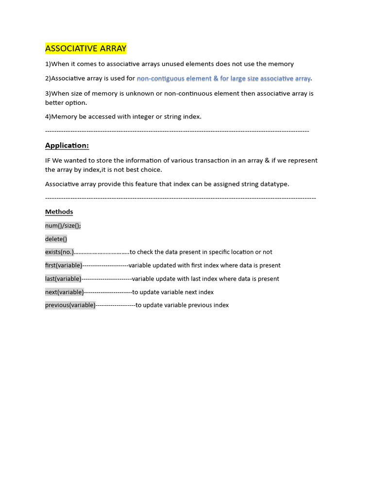 associtaive array | PDF | Computing | Computer Programming