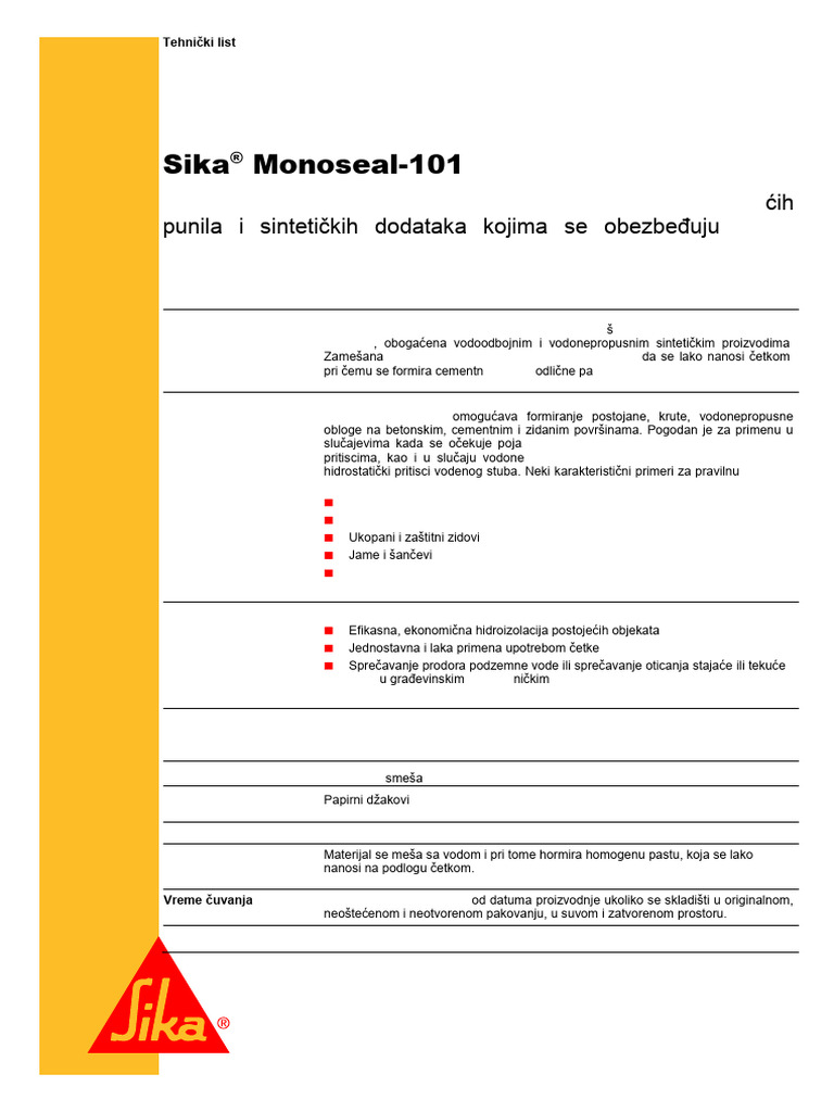 TL Sika Monoseal 101 | PDF