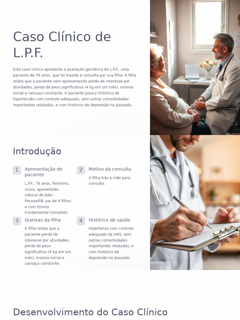 Caso Clinico de LPF | PDF | Depressão | Psicologia