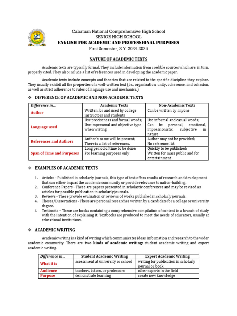 EAPP 1st QTR Complete Handouts | PDF | Verb | Adverb