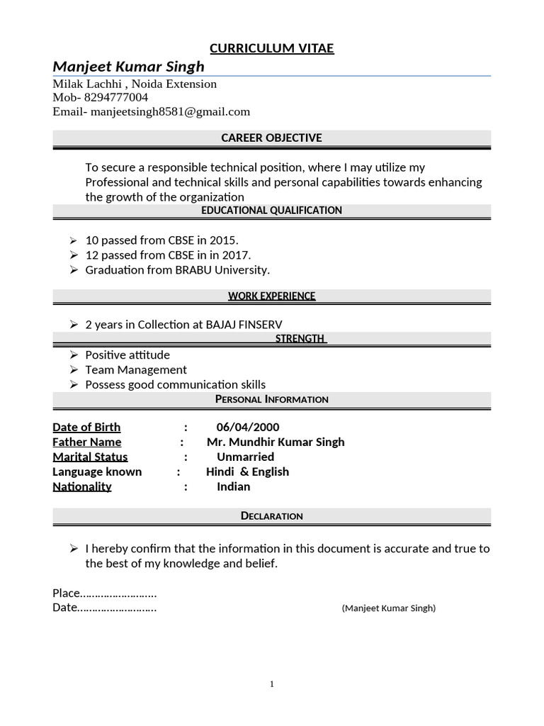 Manjeet Resume | PDF