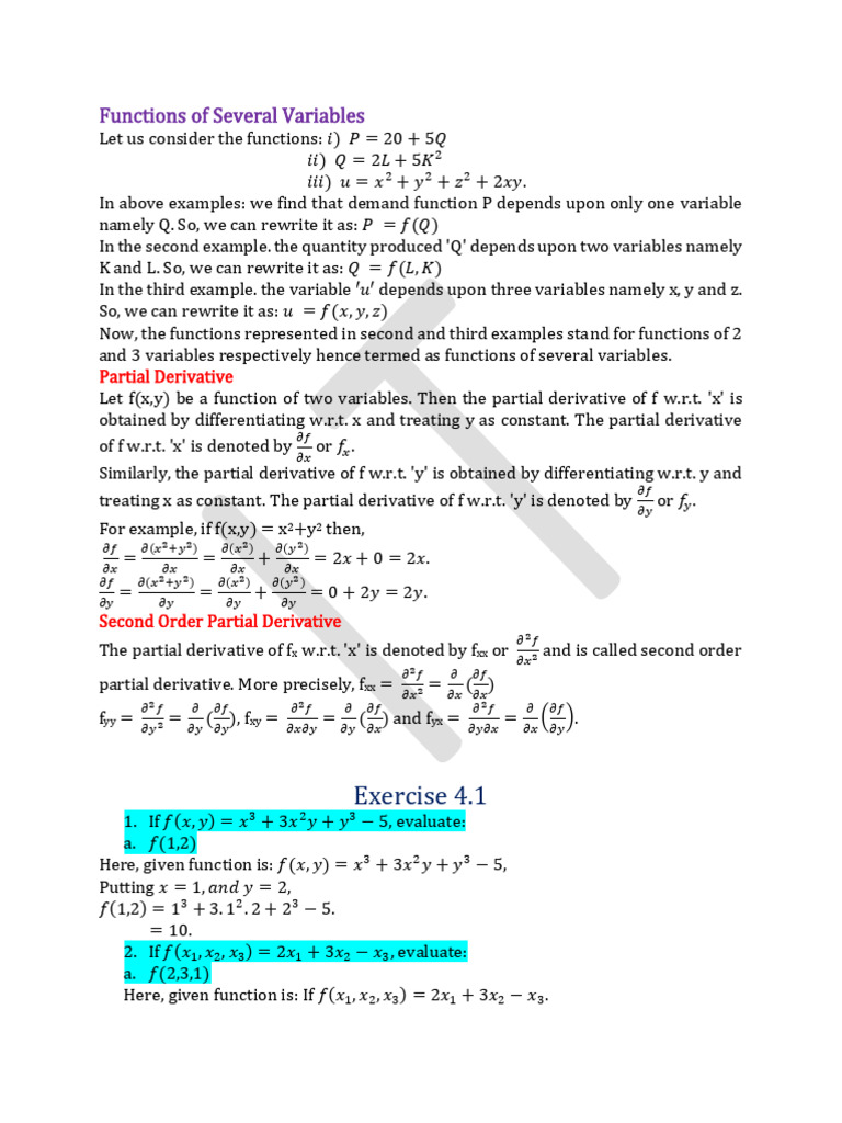 4.a. Functions of Several Variables | PDF | Economics | Microeconomics
