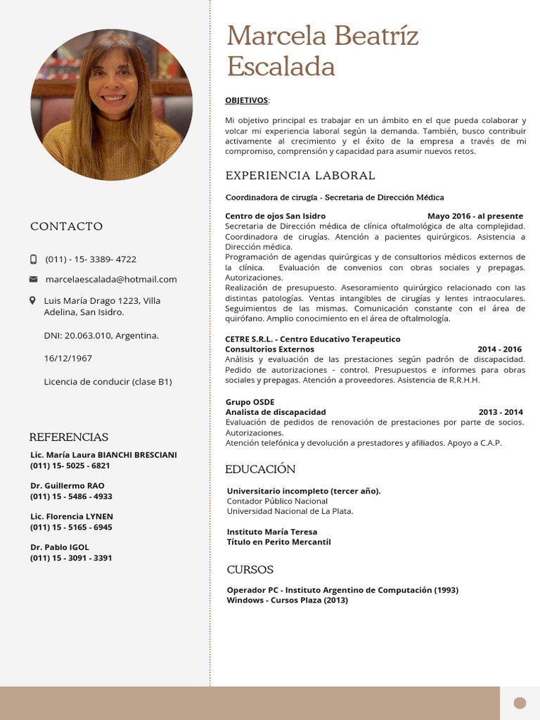 CV - Marcela Escalada - 2024 | PDF