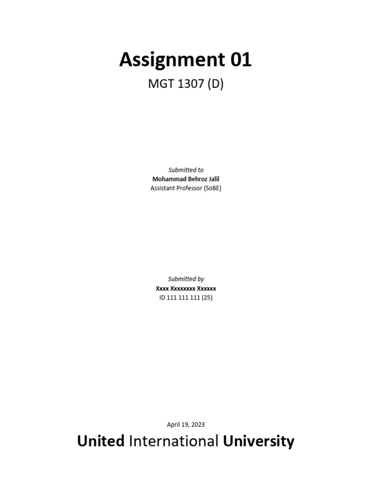 MGT 1307 Assignment Submission | PDF