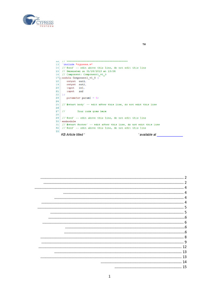 Just Enough Verilog for PSoC | PDF | Parameter (Computer Programming) | Computer Science