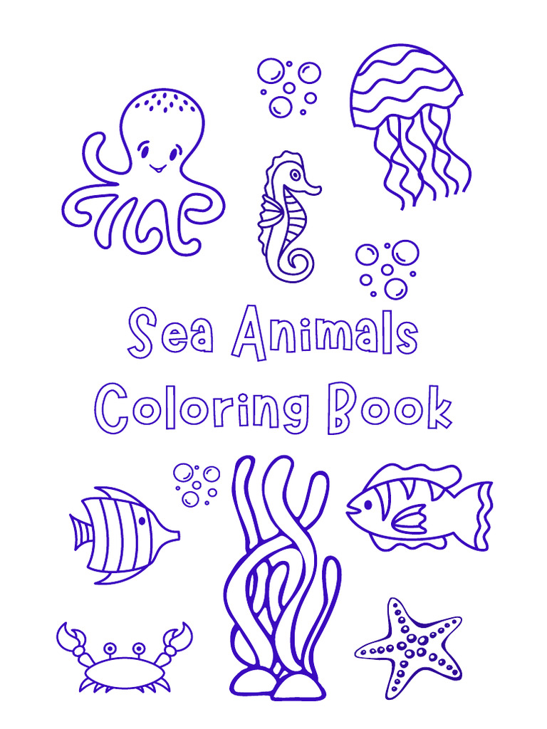 Sea Animals Coloring Worksheets 20240620 114844 0000 | PDF