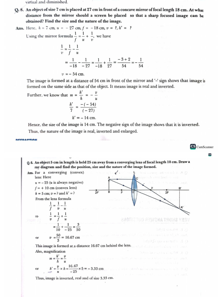 Light Numericals Solved | PDF
