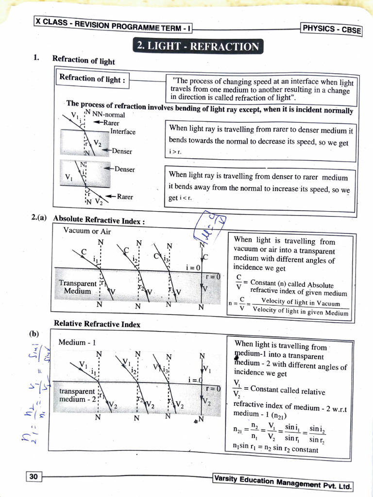Light Refraction CBSE Question Bank | PDF | Refraction | Light