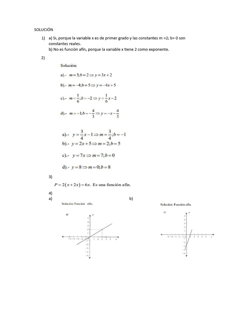 SOLUCIÓN Trabajo Práctico Funciones | PDF