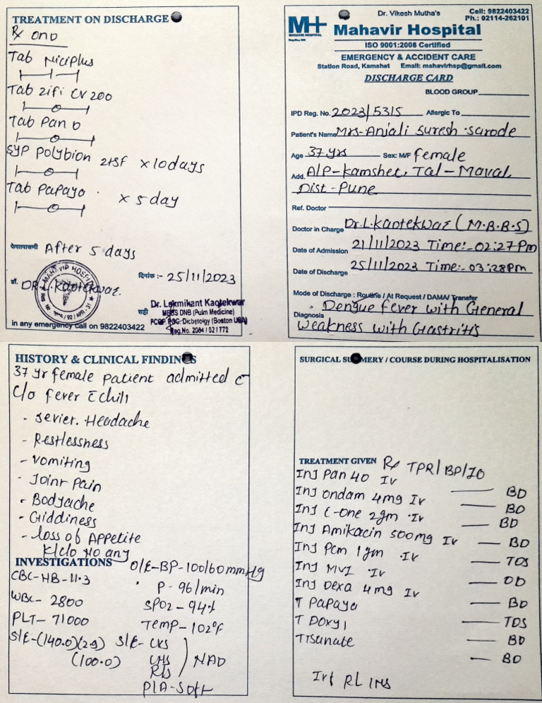 Discharge Card | PDF