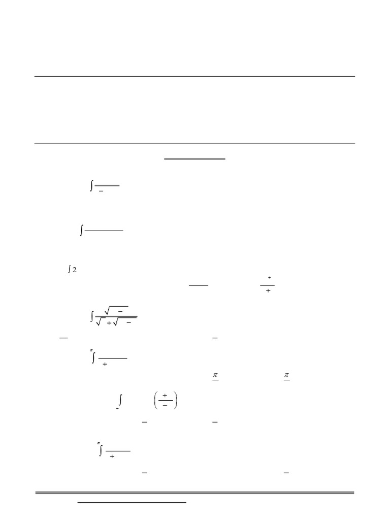 Maths Class Xii Chapter 07 Integrals Practice Paper 08 2024 | PDF ...