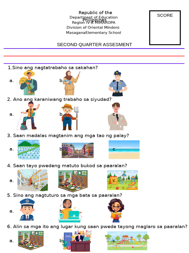 Second Quarter Exam | PDF